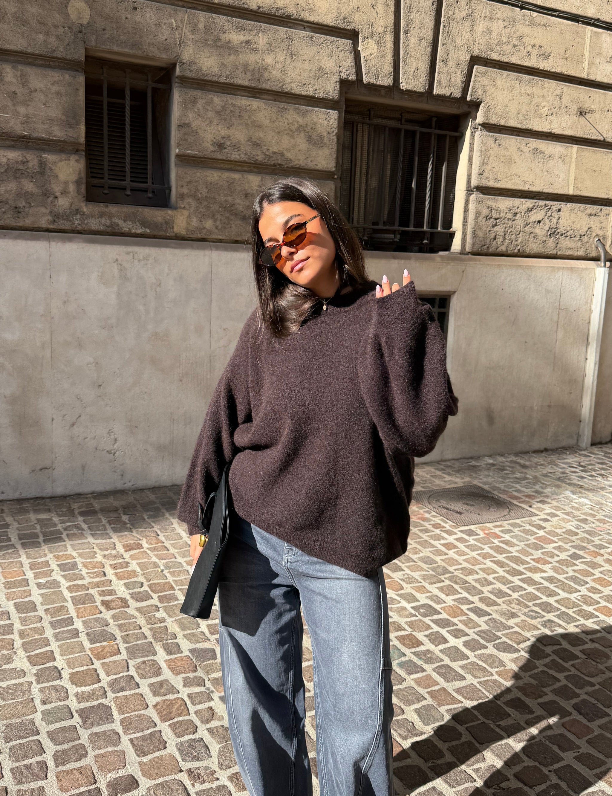 Caroline brown sweater