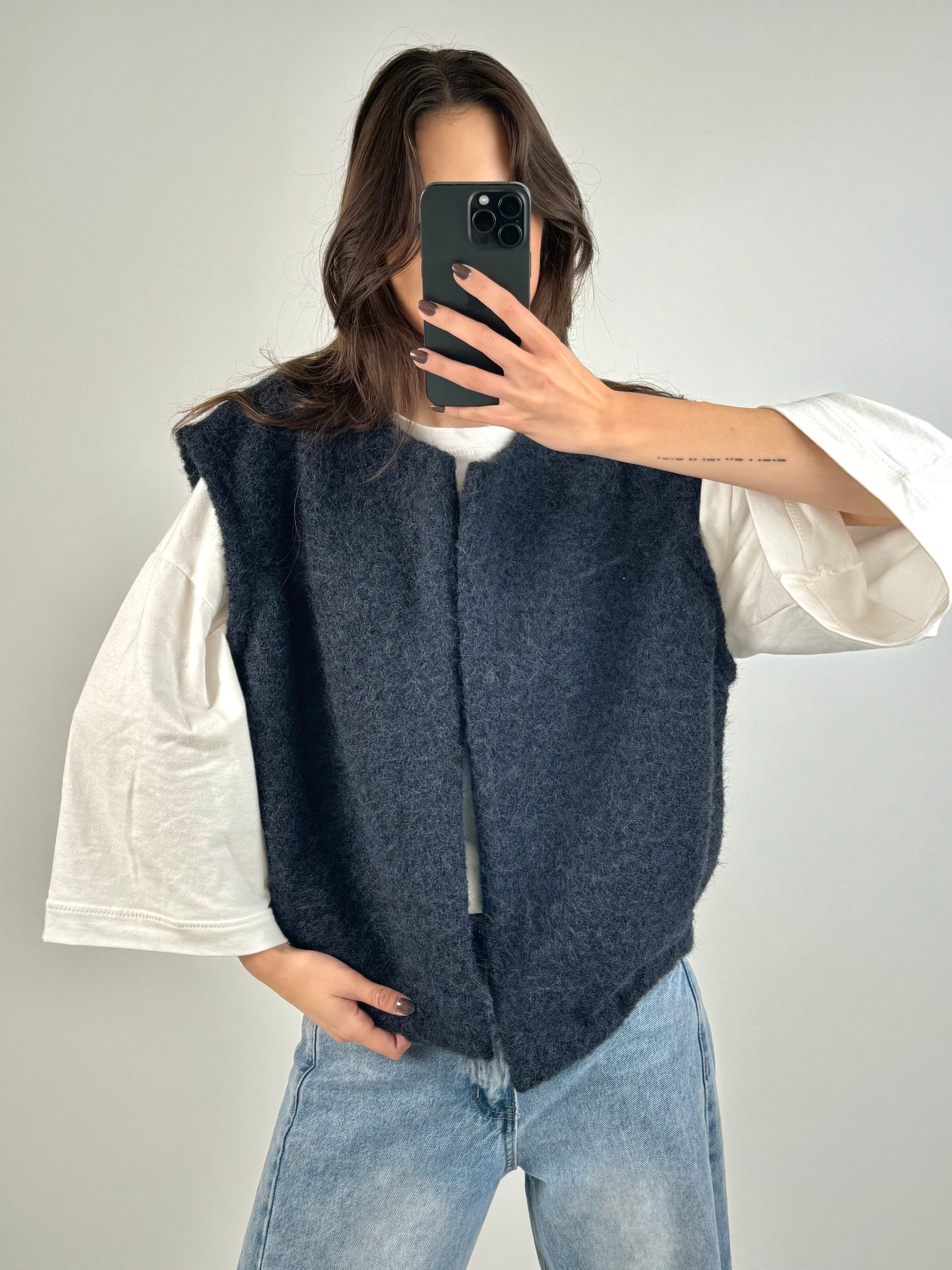 Veste sans manche bleue